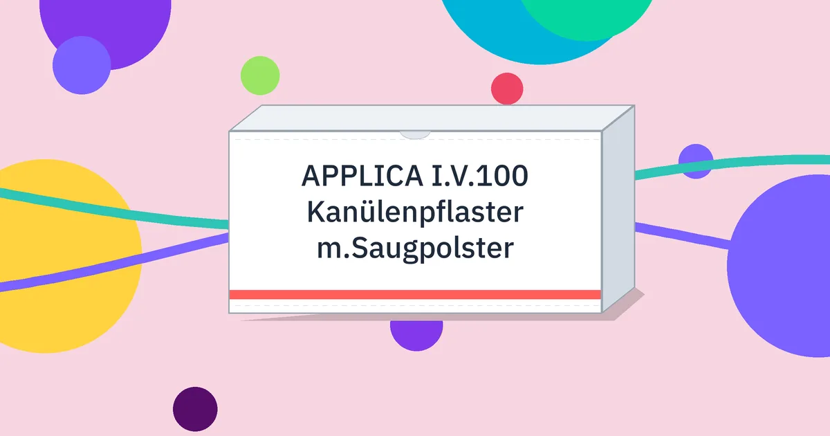 Symbolbild: Packung mit der Aufschrift APPLICA I.V.100 Kanülenpflaster m.Saugpolster (PZN 04393798) – Verfügbarkeit und Bezug in Apotheken in Frankfurt am Main