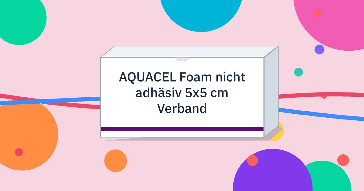 Symbolbild: Packung mit der Aufschrift AQUACEL Foam nicht adhäsiv 5x5 cm Verband (PZN 14016163) – Verfügbarkeit und Bezug in Apotheken in Frankfurt am Main