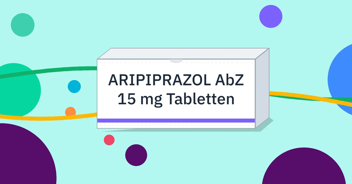 Symbolbild: Packung mit der Aufschrift ARIPIPRAZOL AbZ 15 mg Tabletten (PZN 20027923) – Verfügbarkeit und Bezug in Apotheken in Frankfurt am Main
