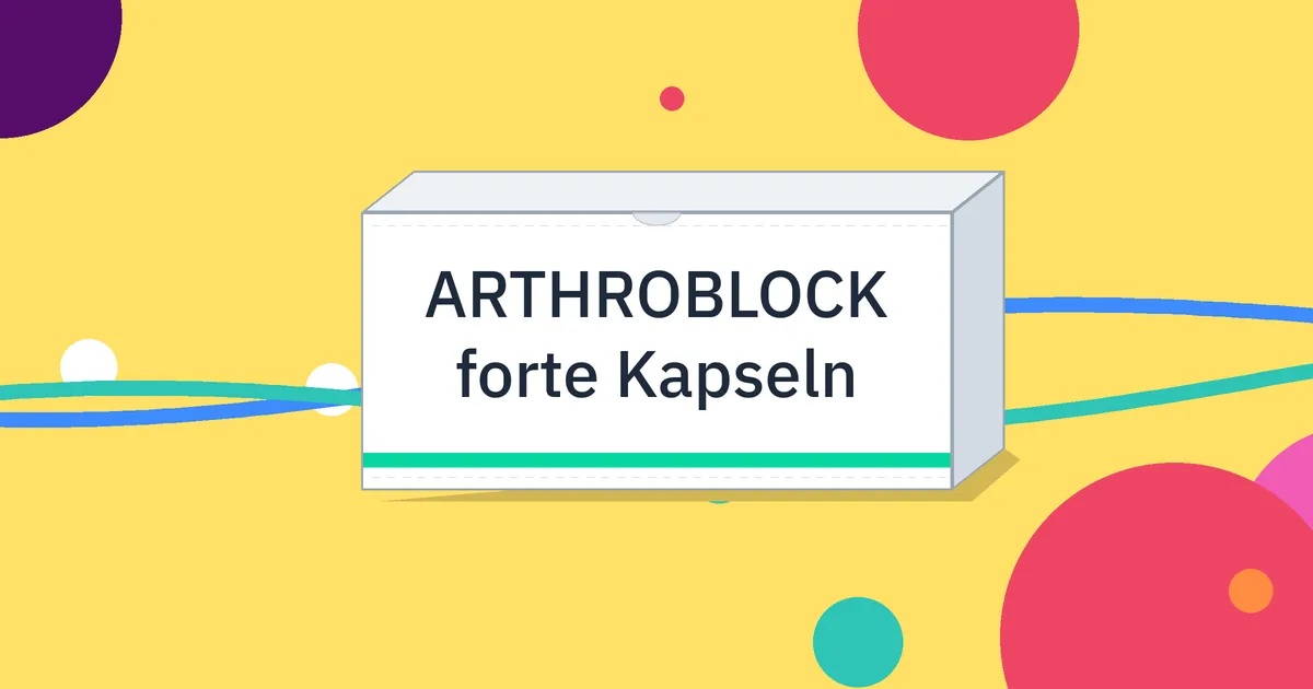 Symbolbild: Packung mit der Aufschrift ARTHROBLOCK forte Kapseln (PZN 07007241) – Verfügbarkeit und Bezug in Apotheken in Frankfurt am Main