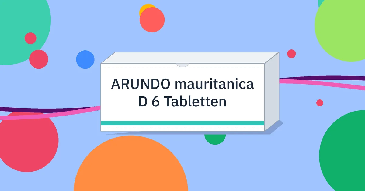 Symbolbild: Packung mit der Aufschrift ARUNDO mauritanica D 6 Tabletten (PZN 07160238) – Verfügbarkeit und Bezug in Apotheken in Frankfurt am Main