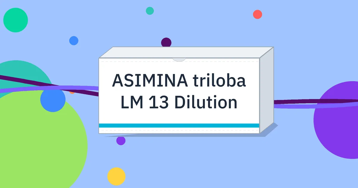 Symbolbild: Packung mit der Aufschrift ASIMINA triloba LM 13 Dilution (PZN 13401999) – Verfügbarkeit und Bezug in Apotheken in Frankfurt am Main