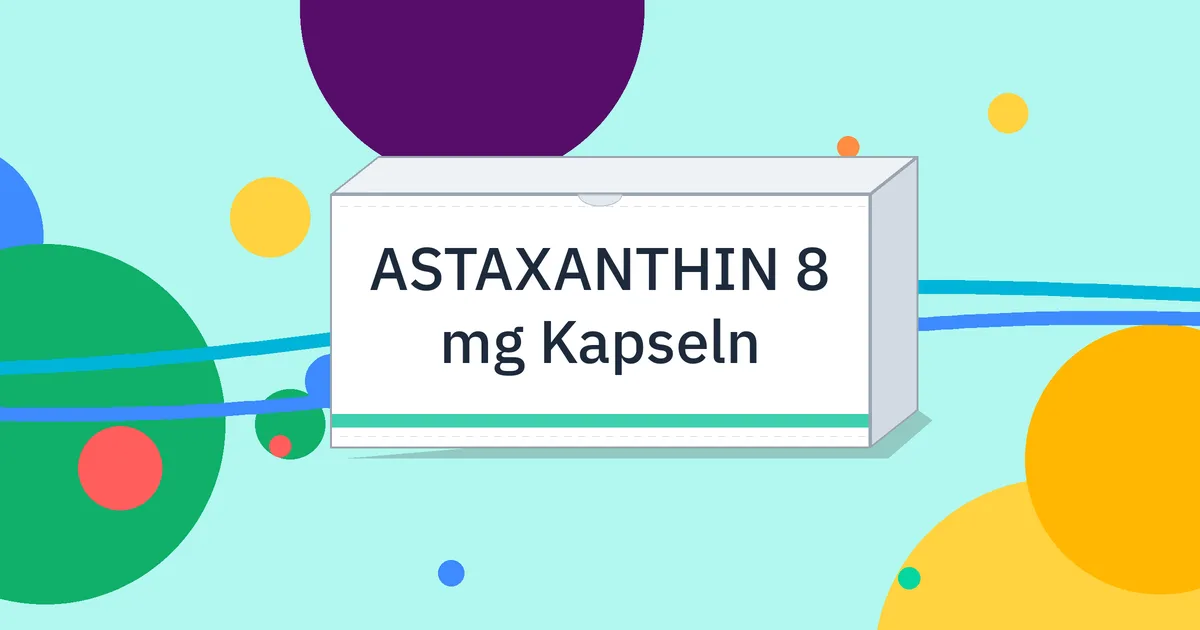 Symbolbild: Packung mit der Aufschrift ASTAXANTHIN 8 mg Kapseln (PZN 15785509) – Verfügbarkeit und Bezug in Apotheken in Frankfurt am Main