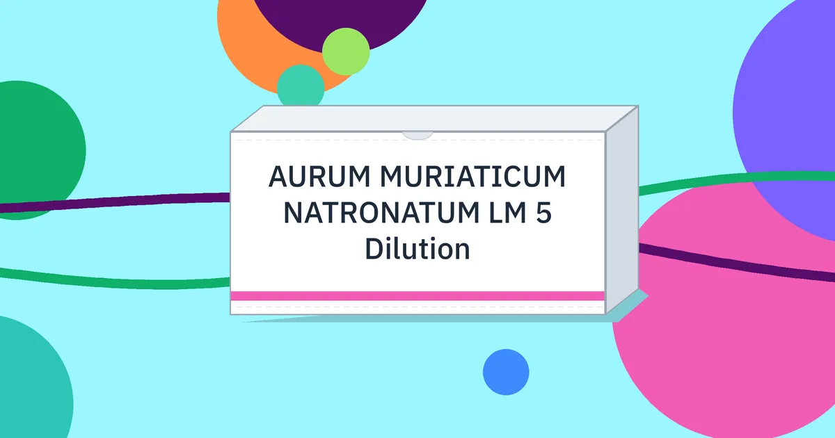 Symbolbild: Packung mit der Aufschrift AURUM MURIATICUM NATRONATUM LM 5 Dilution (PZN 12785851) – Verfügbarkeit und Bezug in Apotheken in Frankfurt am Main