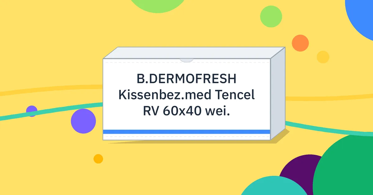 Symbolbild: Packung mit der Aufschrift B.DERMOFRESH Kissenbez.med Tencel RV 60x40 wei. (PZN 09244726) – Verfügbarkeit und Bezug in Apotheken in Frankfurt am Main