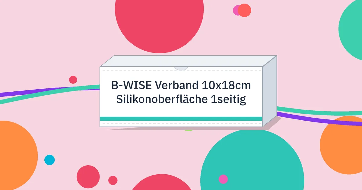 Symbolbild: Packung mit der Aufschrift B-WISE Verband 10x18cm Silikonoberfläche 1seitig (PZN 19730735) – Verfügbarkeit und Bezug in Apotheken in Frankfurt am Main