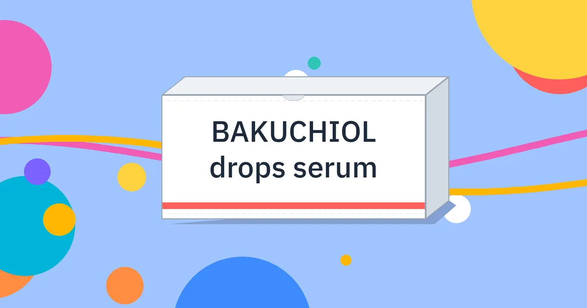 Symbolbild: Packung mit der Aufschrift BAKUCHIOL drops serum (PZN 18179761) – Verfügbarkeit und Bezug in Apotheken in Frankfurt am Main