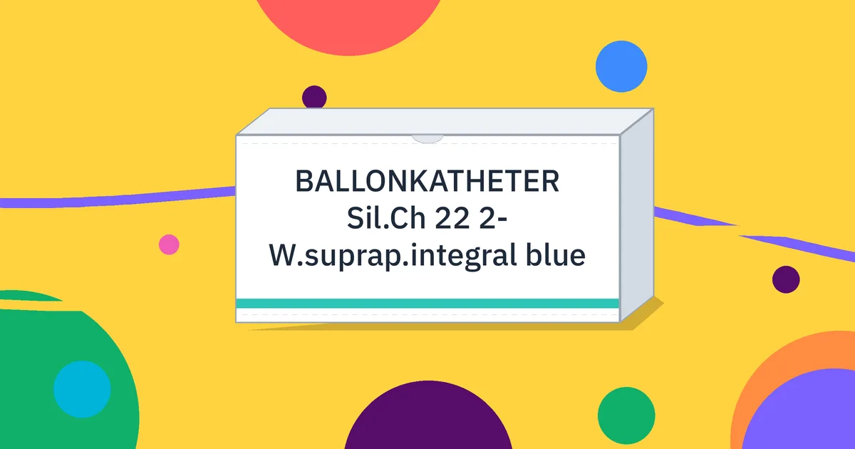 Symbolbild: Packung mit der Aufschrift BALLONKATHETER Sil.Ch 22 2-W.suprap.integral blue (PZN 14350531) – Verfügbarkeit und Bezug in Apotheken in Frankfurt am Main