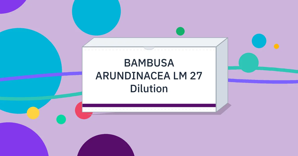 Symbolbild: Packung mit der Aufschrift BAMBUSA ARUNDINACEA LM 27 Dilution (PZN 12787790) – Verfügbarkeit und Bezug in Apotheken in Frankfurt am Main