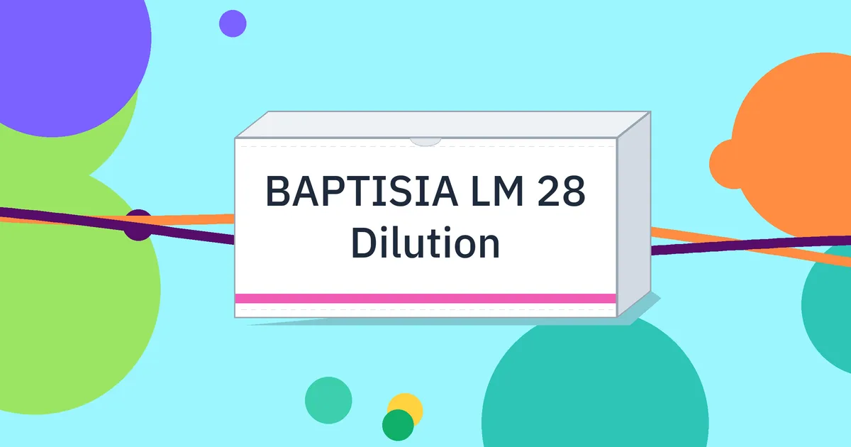 Symbolbild: Packung mit der Aufschrift BAPTISIA LM 28 Dilution (PZN 12788275) – Verfügbarkeit und Bezug in Apotheken in Frankfurt am Main