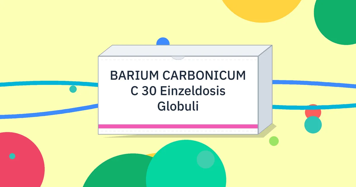 Symbolbild: Packung mit der Aufschrift BARIUM CARBONICUM C 30 Einzeldosis Globuli (PZN 01576133) – Verfügbarkeit und Bezug in Apotheken in Frankfurt am Main