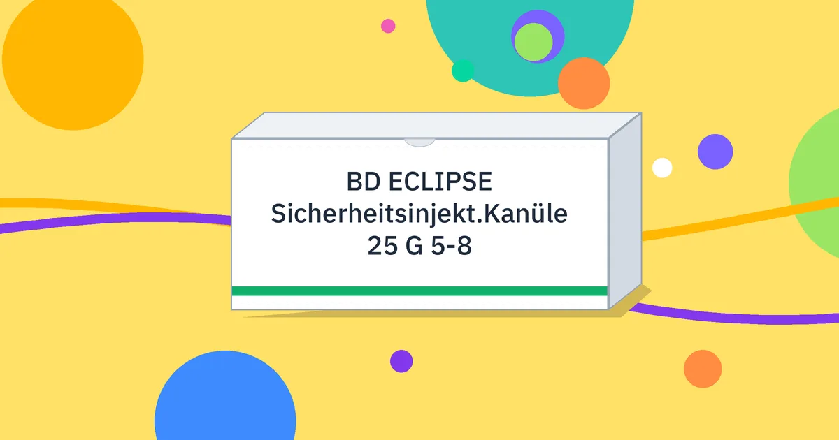 Symbolbild: Packung mit der Aufschrift BD ECLIPSE Sicherheitsinjekt.Kanüle 25 G 5-8 (PZN 06802901) – Verfügbarkeit und Bezug in Apotheken in Frankfurt am Main