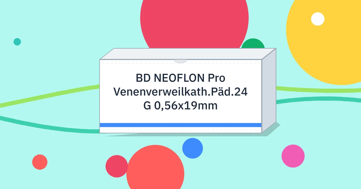 Symbolbild: Packung mit der Aufschrift BD NEOFLON Pro Venenverweilkath.Päd.24 G 0,56x19mm (PZN 18272851) – Verfügbarkeit und Bezug in Apotheken in Frankfurt am Main