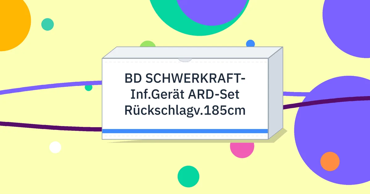 Symbolbild: Packung mit der Aufschrift BD SCHWERKRAFT-Inf.Gerät ARD-Set Rückschlagv.185cm (PZN 14375436) – Verfügbarkeit und Bezug in Apotheken in Frankfurt am Main