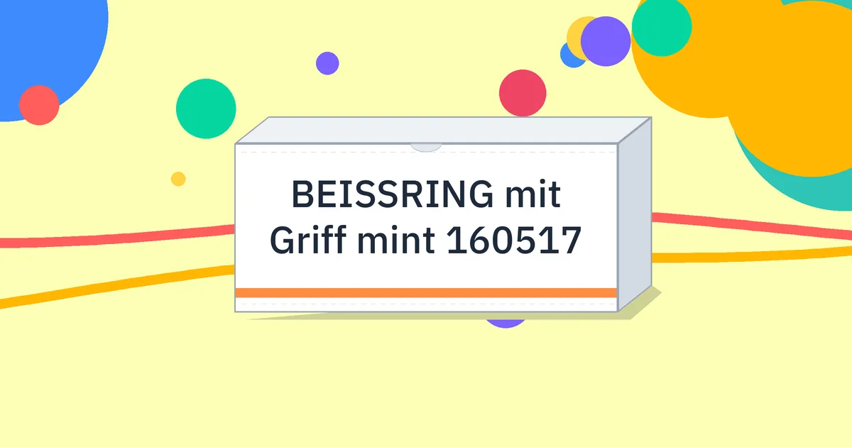 Symbolbild: Packung mit der Aufschrift BEISSRING mit Griff mint 160517 (PZN 04535554) – Verfügbarkeit und Bezug in Apotheken in Frankfurt am Main