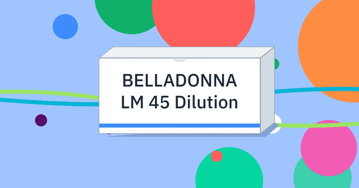 Symbolbild: Packung mit der Aufschrift BELLADONNA LM 45 Dilution (PZN 12791372) – Verfügbarkeit und Bezug in Apotheken in Frankfurt am Main