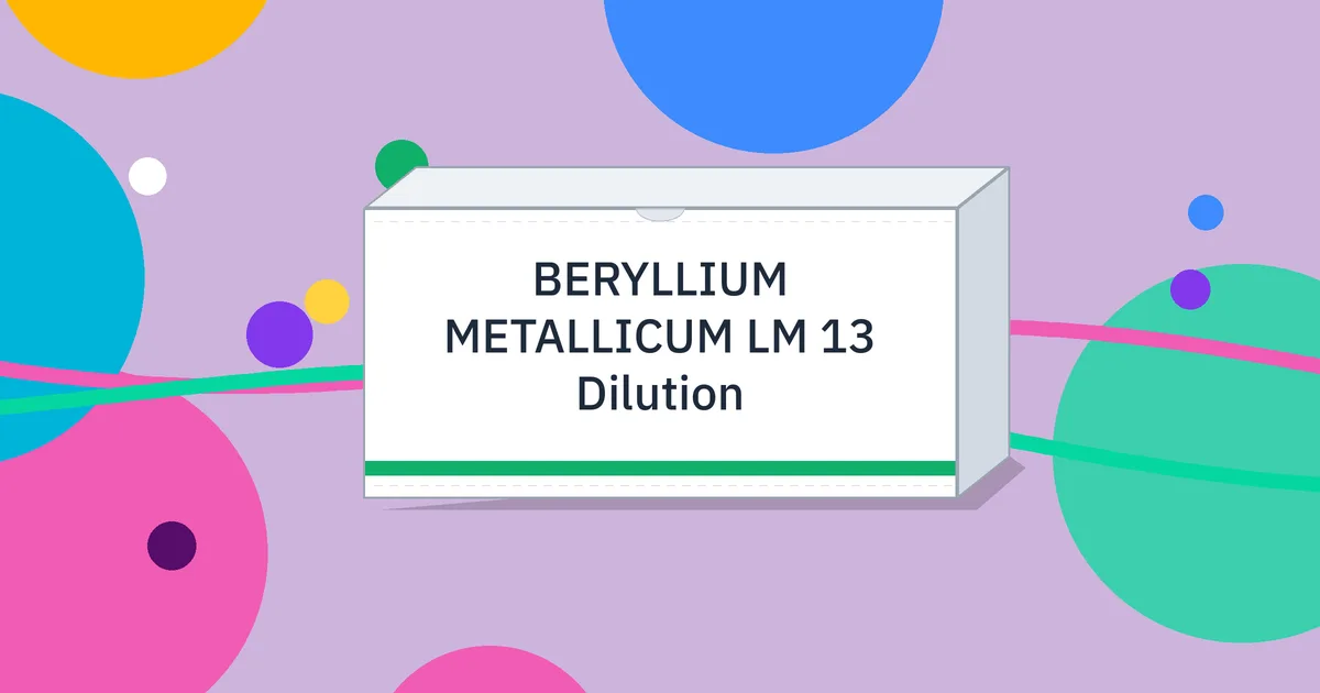 Symbolbild: Packung mit der Aufschrift BERYLLIUM METALLICUM LM 13 Dilution (PZN 12793342) – Verfügbarkeit und Bezug in Apotheken in Frankfurt am Main