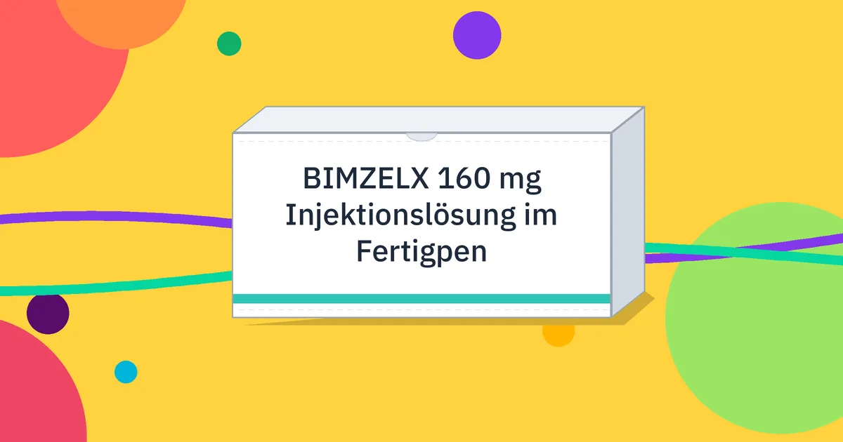Symbolbild: Packung mit der Aufschrift BIMZELX 160 mg Injektionslösung im Fertigpen (PZN 19993989) – Verfügbarkeit und Bezug in Apotheken in Frankfurt am Main