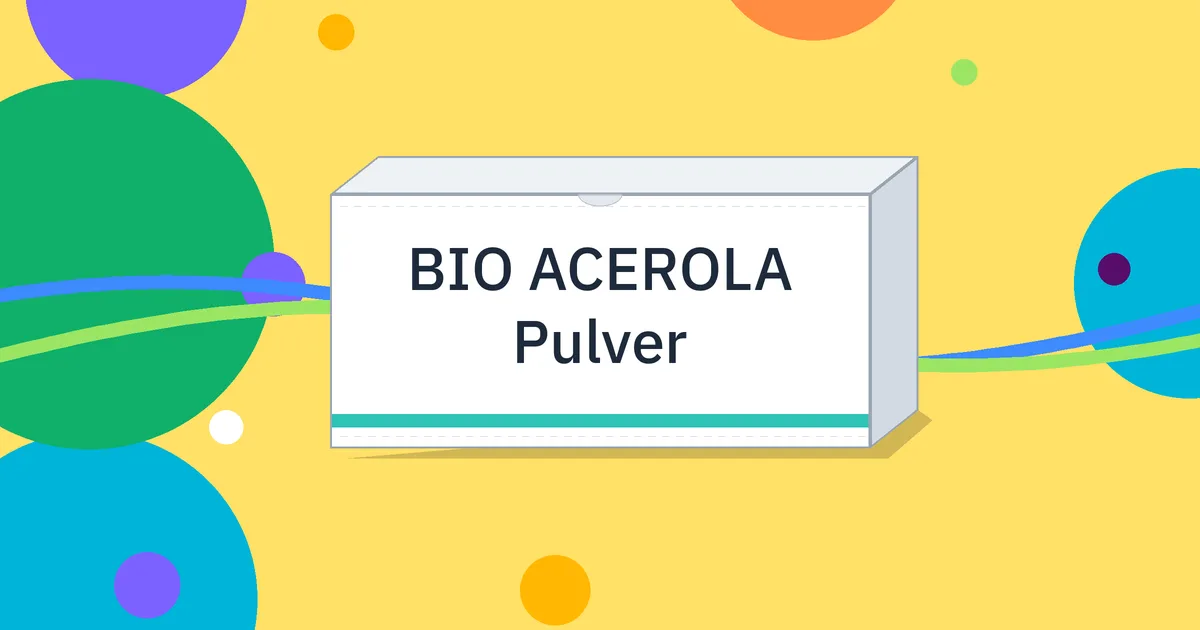 Symbolbild: Packung mit der Aufschrift BIO ACEROLA Pulver (PZN 10007948) – Verfügbarkeit und Bezug in Apotheken in Frankfurt am Main