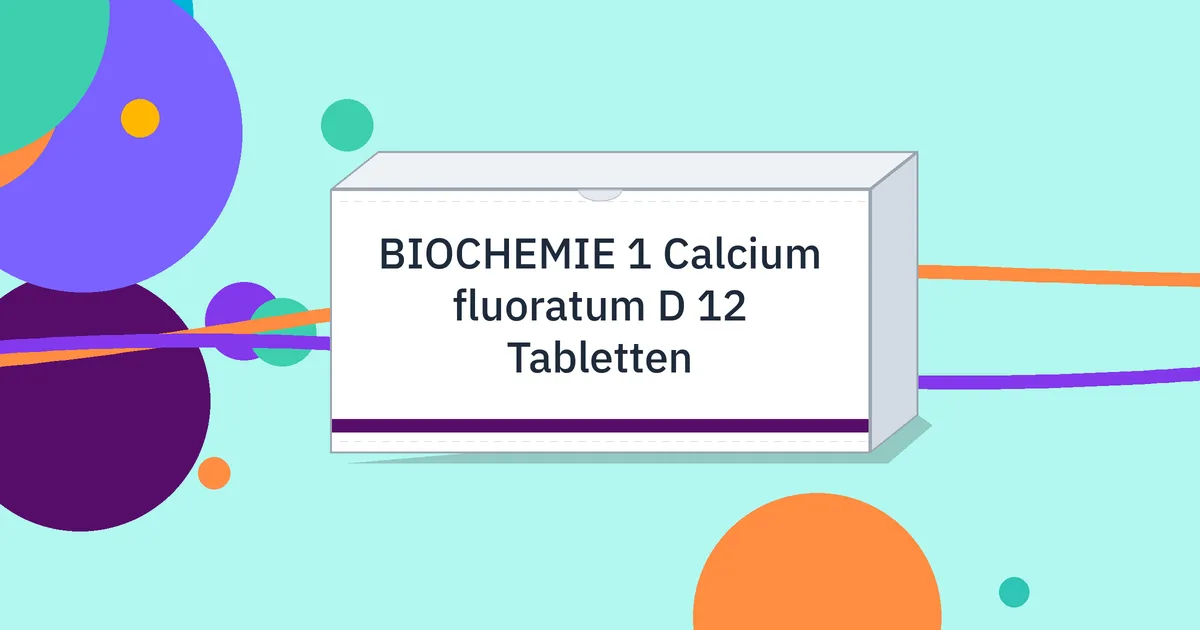 Symbolbild: Packung mit der Aufschrift BIOCHEMIE 1 Calcium fluoratum D 12 Tabletten (PZN 03886725) – Verfügbarkeit und Bezug in Apotheken in Frankfurt am Main