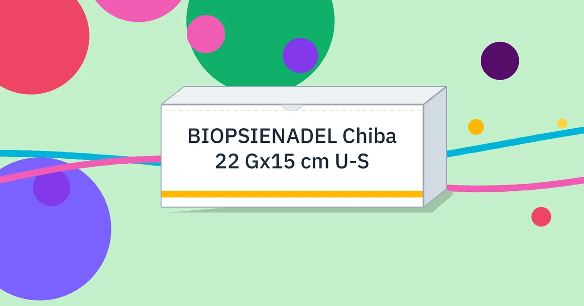 Symbolbild: Packung mit der Aufschrift BIOPSIENADEL Chiba 22 Gx15 cm U-S (PZN 06771388) – Verfügbarkeit und Bezug in Apotheken in Frankfurt am Main