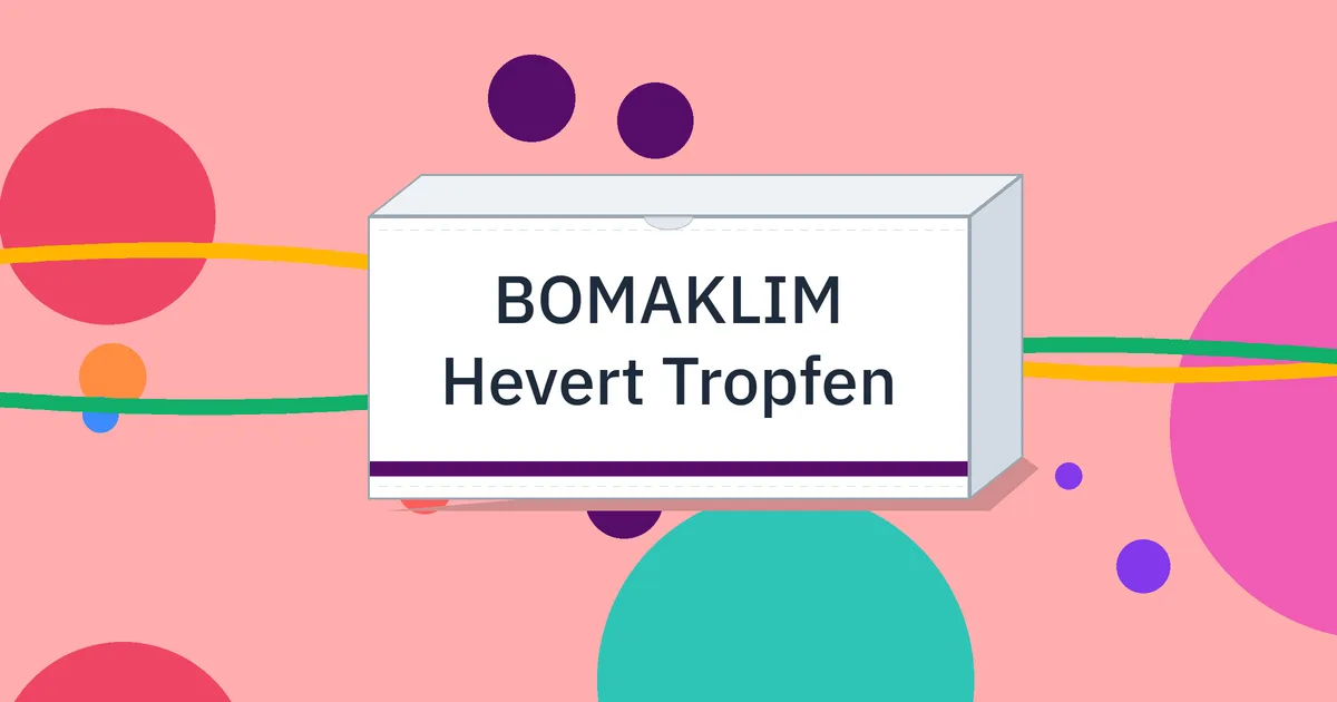 Symbolbild: Packung mit der Aufschrift BOMAKLIM Hevert Tropfen (PZN 06810817) – Verfügbarkeit und Bezug in Apotheken in Frankfurt am Main
