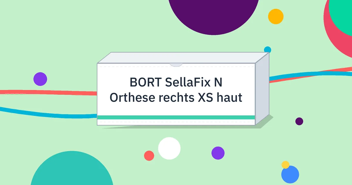 Symbolbild: Packung mit der Aufschrift BORT SellaFix N Orthese rechts XS haut (PZN 08522560) – Verfügbarkeit und Bezug in Apotheken in Frankfurt am Main