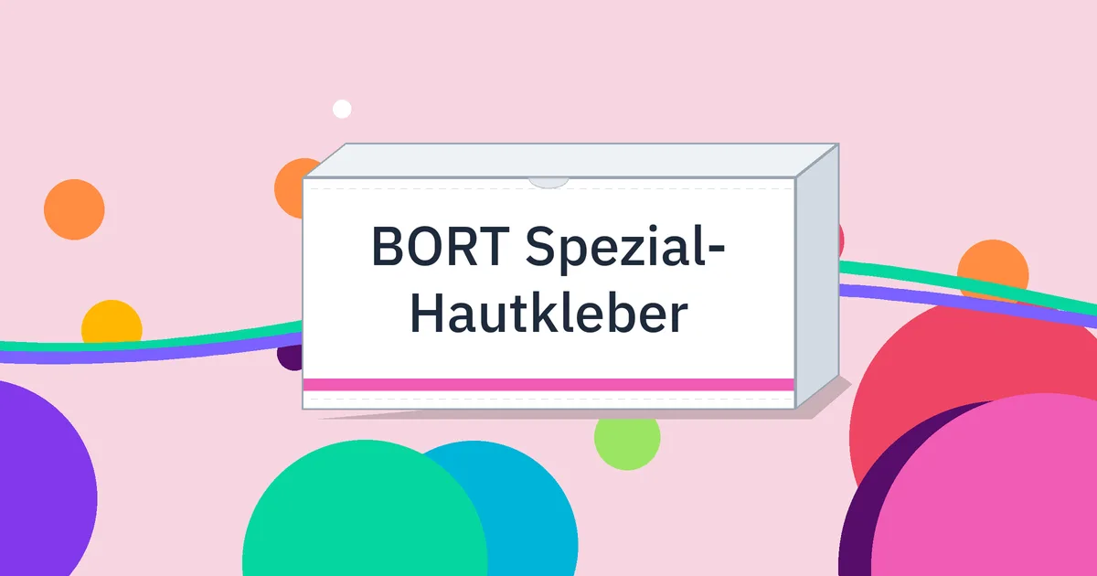 Symbolbild: Packung mit der Aufschrift BORT Spezial-Hautkleber (PZN 13059963) – Verfügbarkeit und Bezug in Apotheken in Frankfurt am Main