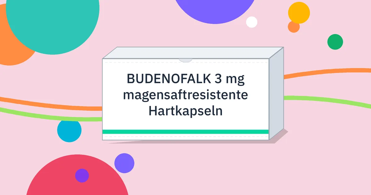 Symbolbild: Packung mit der Aufschrift BUDENOFALK 3 mg magensaftresistente Hartkapseln (PZN 10841864) – Verfügbarkeit und Bezug in Apotheken in Frankfurt am Main
