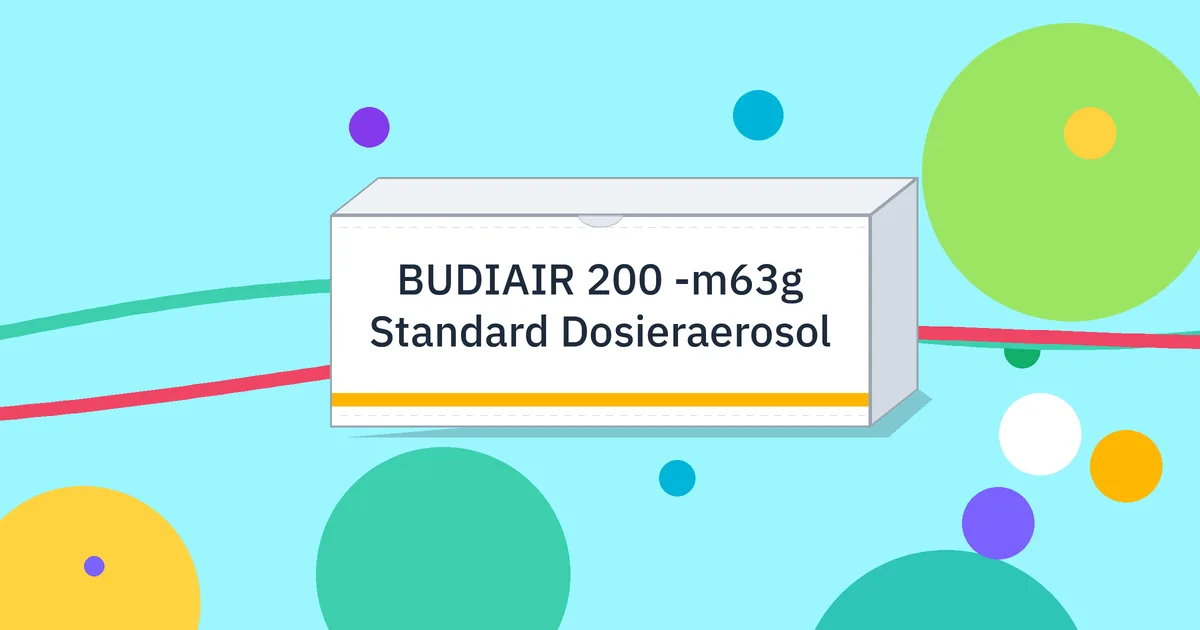 Symbolbild: Packung mit der Aufschrift BUDIAIR 200 -m63g Standard Dosieraerosol (PZN 06717816) – Verfügbarkeit und Bezug in Apotheken in Frankfurt am Main