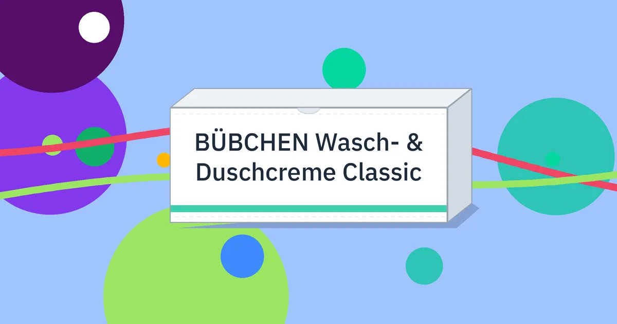 Symbolbild: Packung mit der Aufschrift BÜBCHEN Wasch- & Duschcreme Classic (PZN 10388672) – Verfügbarkeit und Bezug in Apotheken in Frankfurt am Main