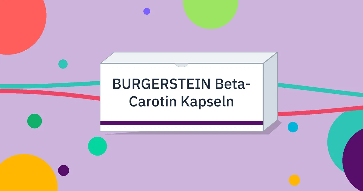 Symbolbild: Packung mit der Aufschrift BURGERSTEIN Beta-Carotin Kapseln (PZN 19778618) – Verfügbarkeit und Bezug in Apotheken in Frankfurt am Main