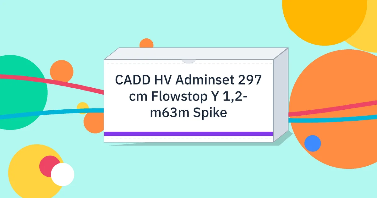 Symbolbild: Packung mit der Aufschrift CADD HV Adminset 297 cm Flowstop Y 1,2-m63m Spike (PZN 16786238) – Verfügbarkeit und Bezug in Apotheken in Frankfurt am Main
