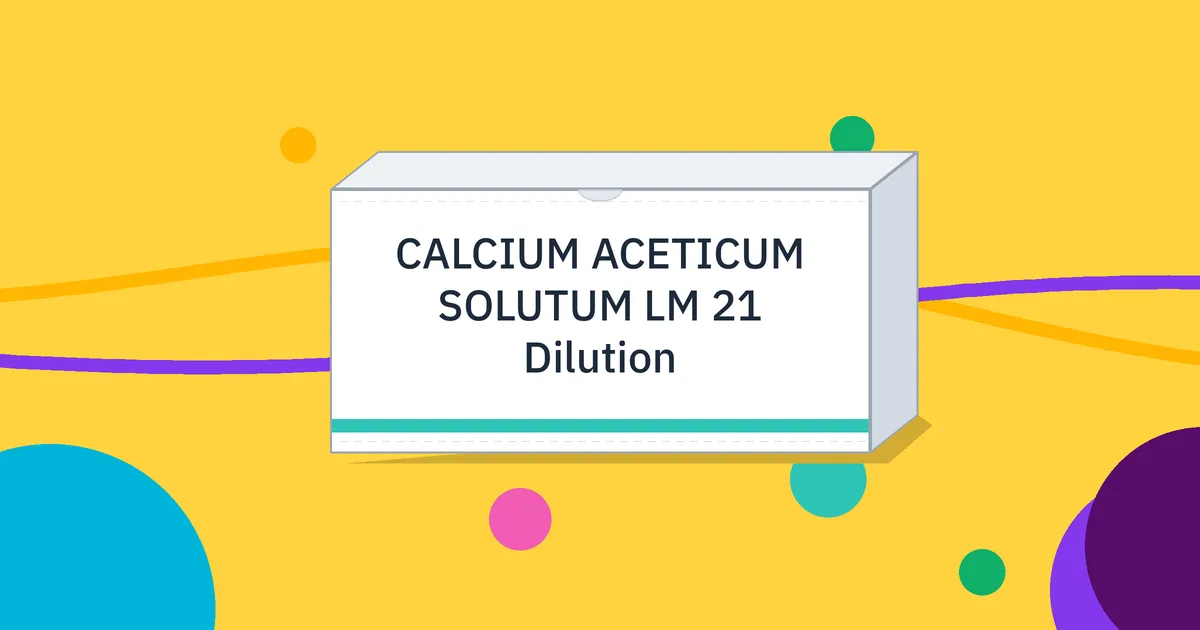 Symbolbild: Packung mit der Aufschrift CALCIUM ACETICUM SOLUTUM LM 21 Dilution (PZN 13406703) – Verfügbarkeit und Bezug in Apotheken in Frankfurt am Main