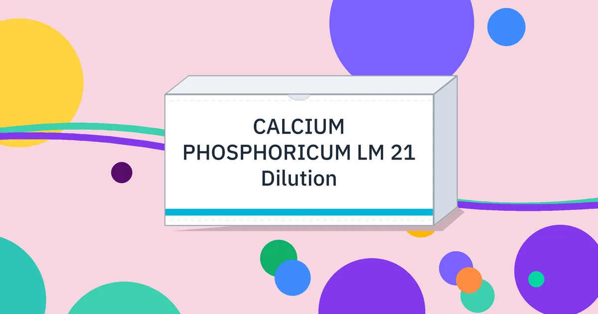 Symbolbild: Packung mit der Aufschrift CALCIUM PHOSPHORICUM LM 21 Dilution (PZN 12805312) – Verfügbarkeit und Bezug in Apotheken in Frankfurt am Main