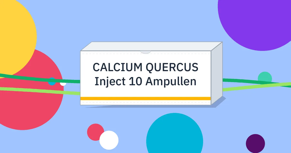 Symbolbild: Packung mit der Aufschrift CALCIUM QUERCUS Inject 10 Ampullen (PZN 00079898) – Verfügbarkeit und Bezug in Apotheken in Frankfurt am Main
