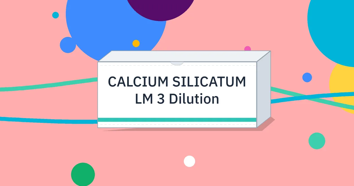 Symbolbild: Packung mit der Aufschrift CALCIUM SILICATUM LM 3 Dilution (PZN 12805542) – Verfügbarkeit und Bezug in Apotheken in Frankfurt am Main