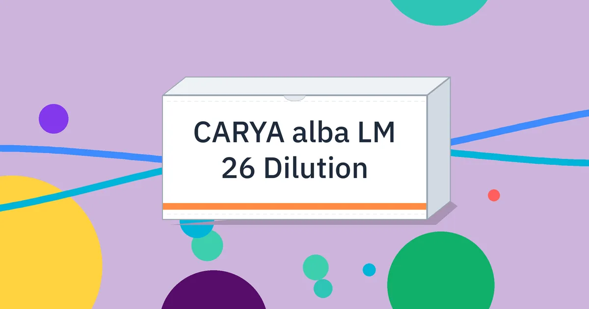 Symbolbild: Packung mit der Aufschrift CARYA alba LM 26 Dilution (PZN 13431641) – Verfügbarkeit und Bezug in Apotheken in Frankfurt am Main