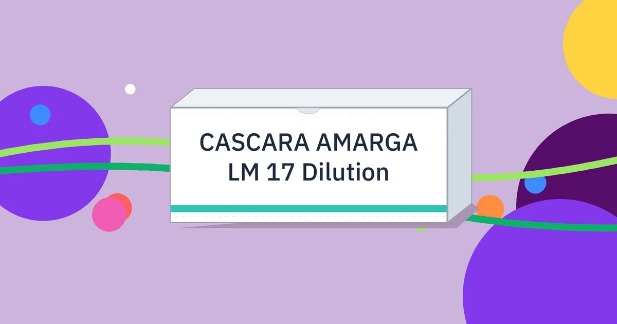 Symbolbild: Packung mit der Aufschrift CASCARA AMARGA LM 17 Dilution (PZN 13432497) – Verfügbarkeit und Bezug in Apotheken in Frankfurt am Main