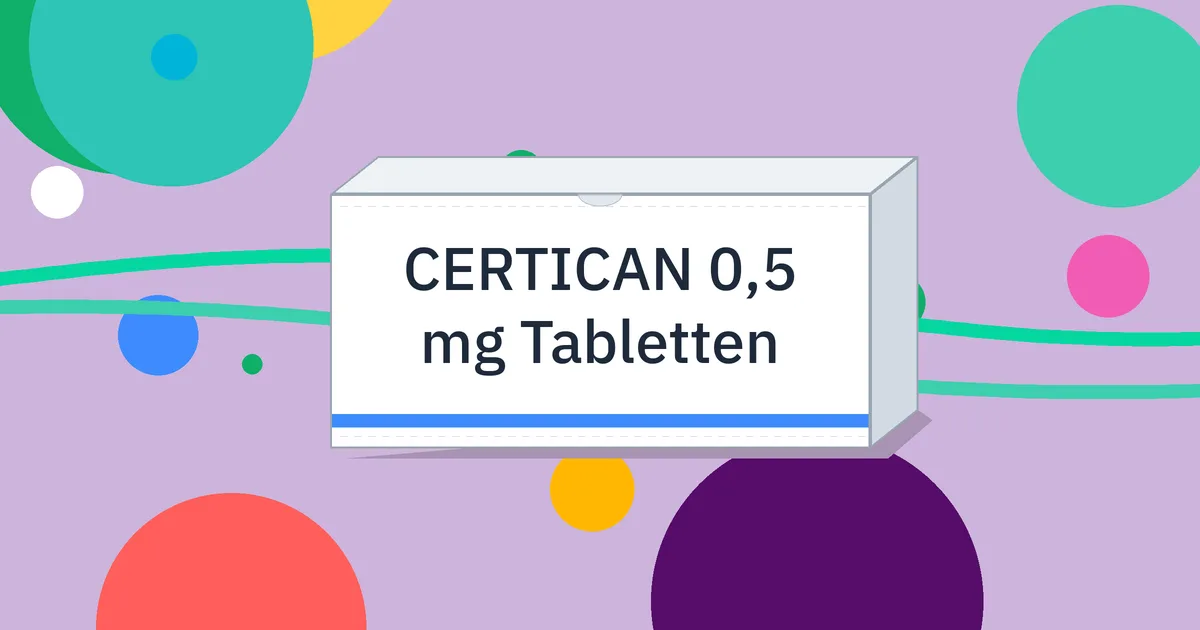 Symbolbild: Packung mit der Aufschrift CERTICAN 0,5 mg Tabletten (PZN 08640006) – Verfügbarkeit und Bezug in Apotheken in Frankfurt am Main