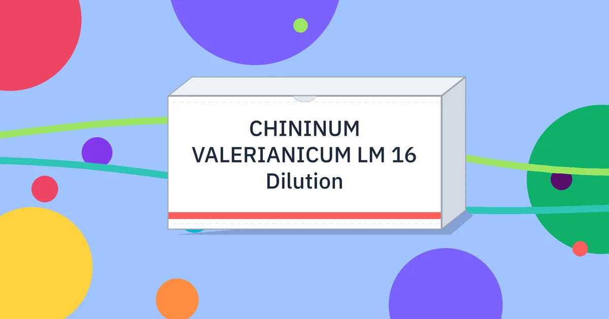 Symbolbild: Packung mit der Aufschrift CHININUM VALERIANICUM LM 16 Dilution (PZN 13442751) – Verfügbarkeit und Bezug in Apotheken in Frankfurt am Main
