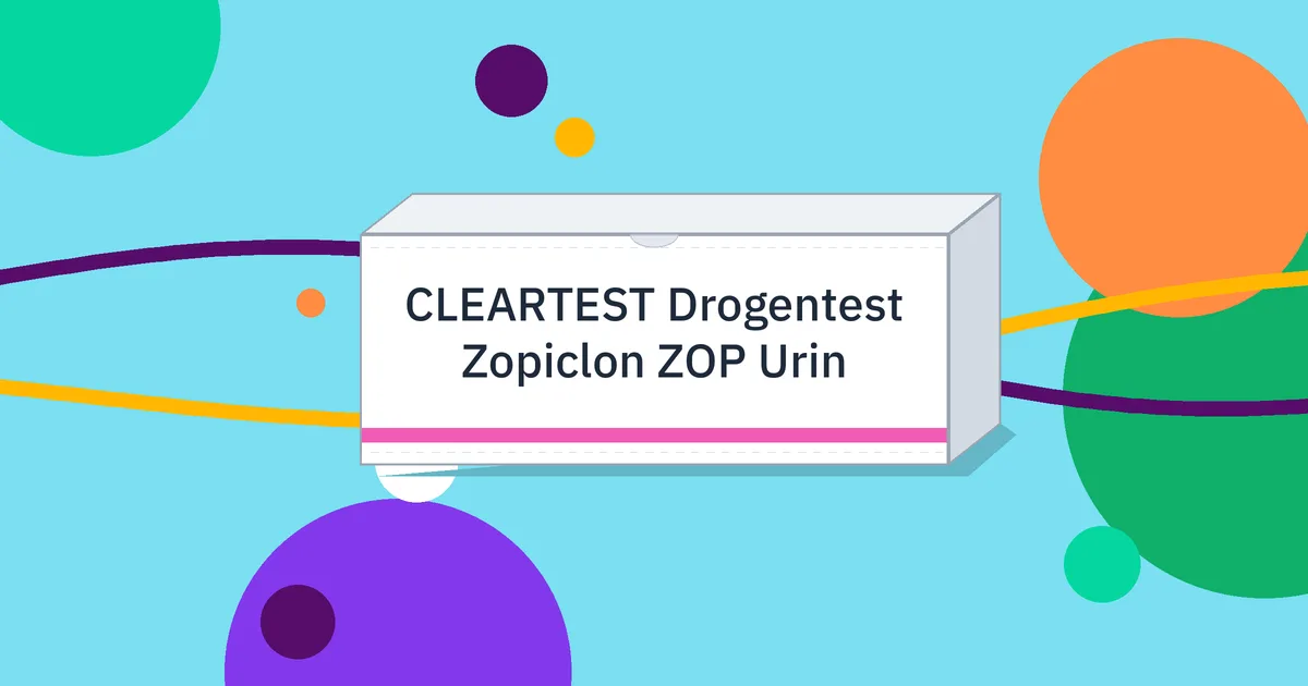 Symbolbild: Packung mit der Aufschrift CLEARTEST Drogentest Zopiclon ZOP Urin (PZN 19393901) – Verfügbarkeit und Bezug in Apotheken in Frankfurt am Main