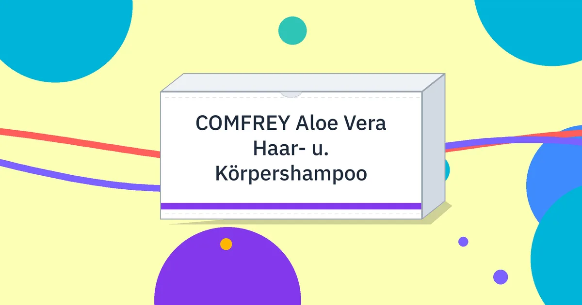 Symbolbild: Packung mit der Aufschrift COMFREY Aloe Vera Haar- u. Körpershampoo (PZN 03878973) – Verfügbarkeit und Bezug in Apotheken in Frankfurt am Main