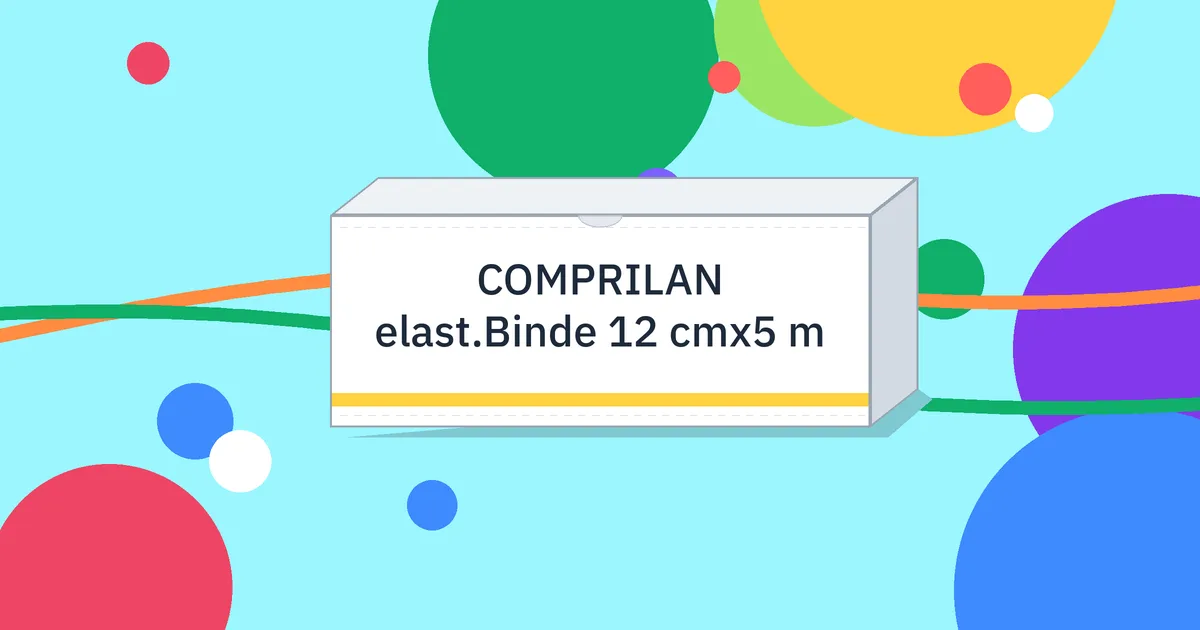 Symbolbild: Packung mit der Aufschrift COMPRILAN elast.Binde 12 cmx5 m (PZN 19068294) – Verfügbarkeit und Bezug in Apotheken in Frankfurt am Main