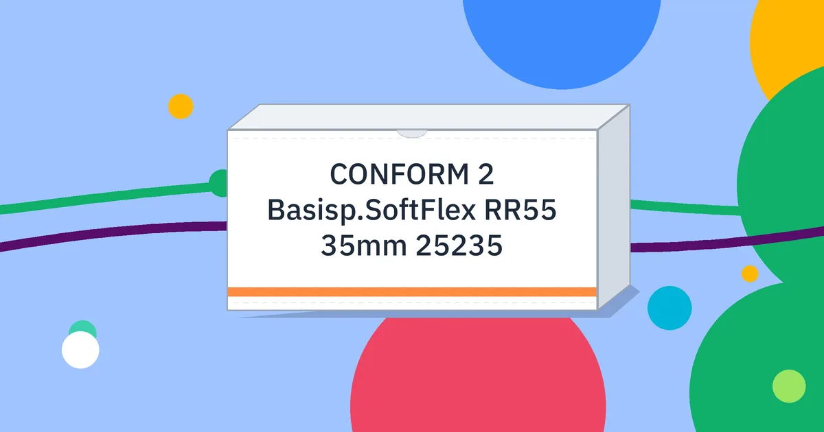 Symbolbild: Packung mit der Aufschrift CONFORM 2 Basisp.SoftFlex RR55 35mm 25235 (PZN 00915194) – Verfügbarkeit und Bezug in Apotheken in Frankfurt am Main