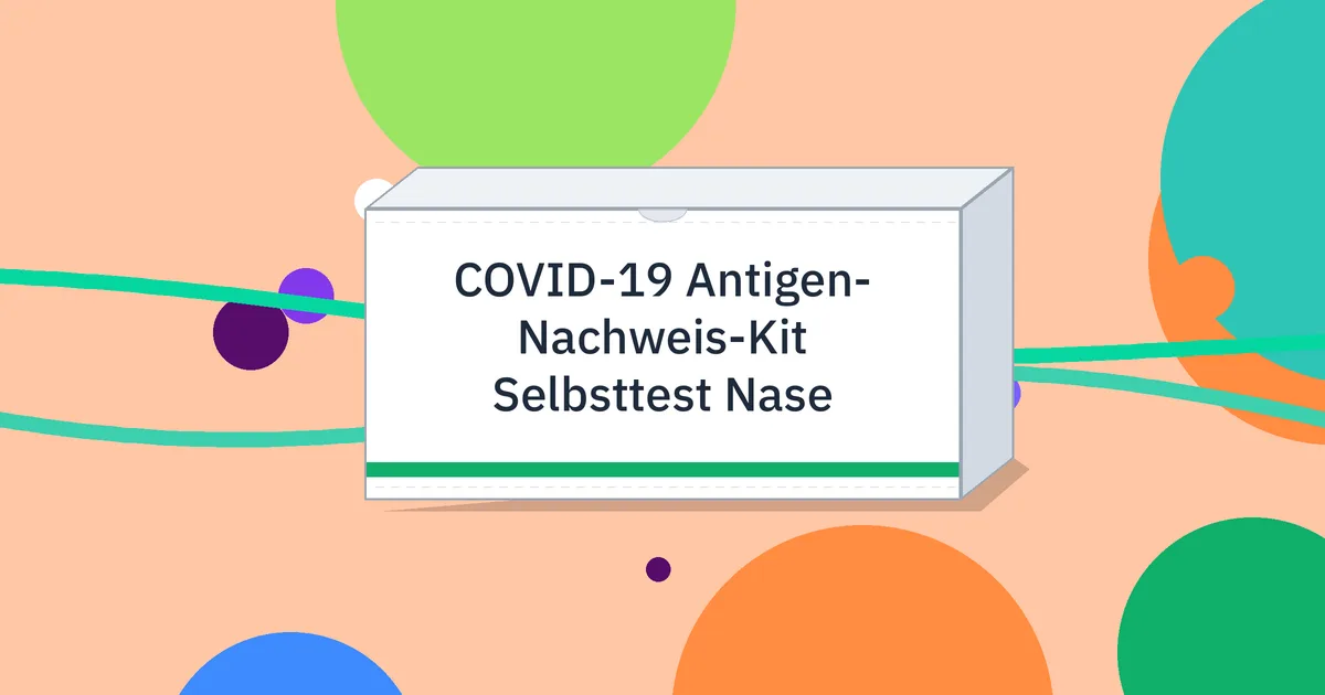 Symbolbild: Packung mit der Aufschrift COVID-19 Antigen-Nachweis-Kit Selbsttest Nase (PZN 17902942) – Verfügbarkeit und Bezug in Apotheken in Frankfurt am Main