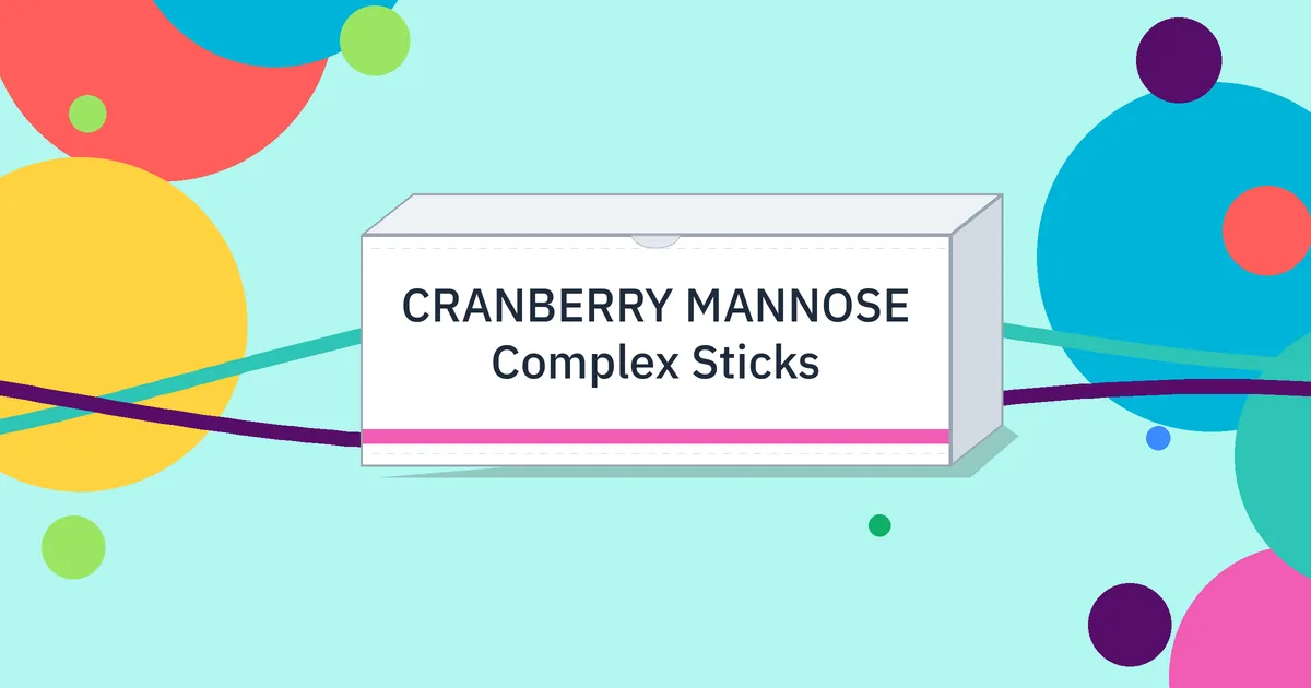 Symbolbild: Packung mit der Aufschrift CRANBERRY MANNOSE Complex Sticks (PZN 02860830) – Verfügbarkeit und Bezug in Apotheken in Frankfurt am Main