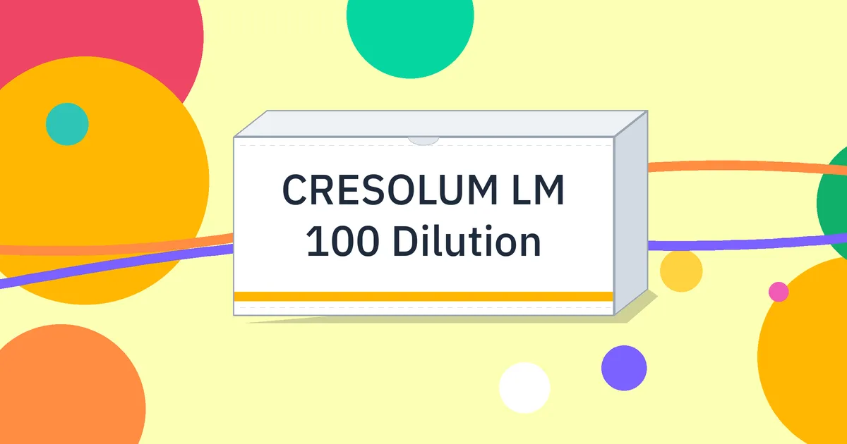 Symbolbild: Packung mit der Aufschrift CRESOLUM LM 100 Dilution (PZN 13456606) – Verfügbarkeit und Bezug in Apotheken in Frankfurt am Main