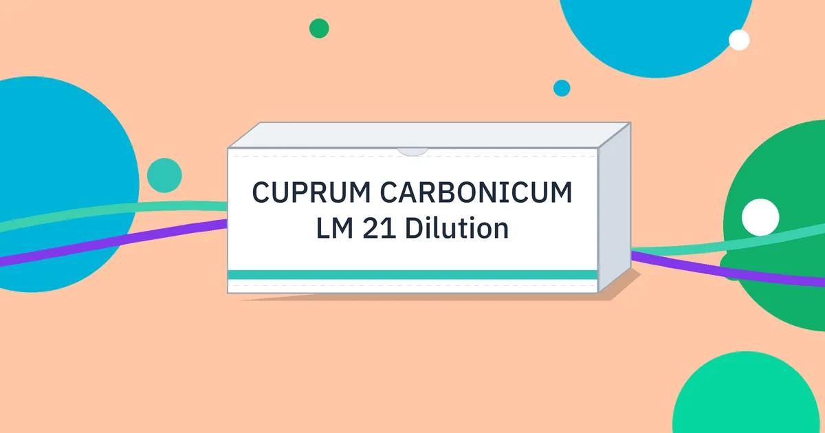 Symbolbild: Packung mit der Aufschrift CUPRUM CARBONICUM LM 21 Dilution (PZN 17853416) – Verfügbarkeit und Bezug in Apotheken in Frankfurt am Main