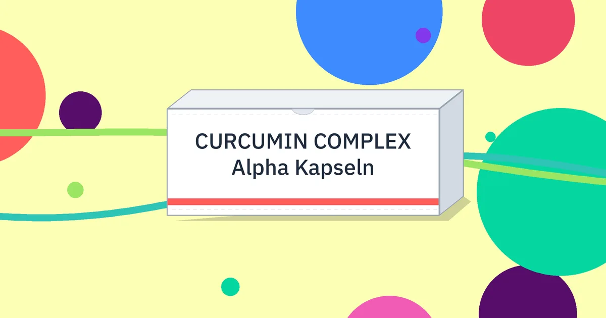 Symbolbild: Packung mit der Aufschrift CURCUMIN COMPLEX Alpha Kapseln (PZN 16124603) – Verfügbarkeit und Bezug in Apotheken in Frankfurt am Main